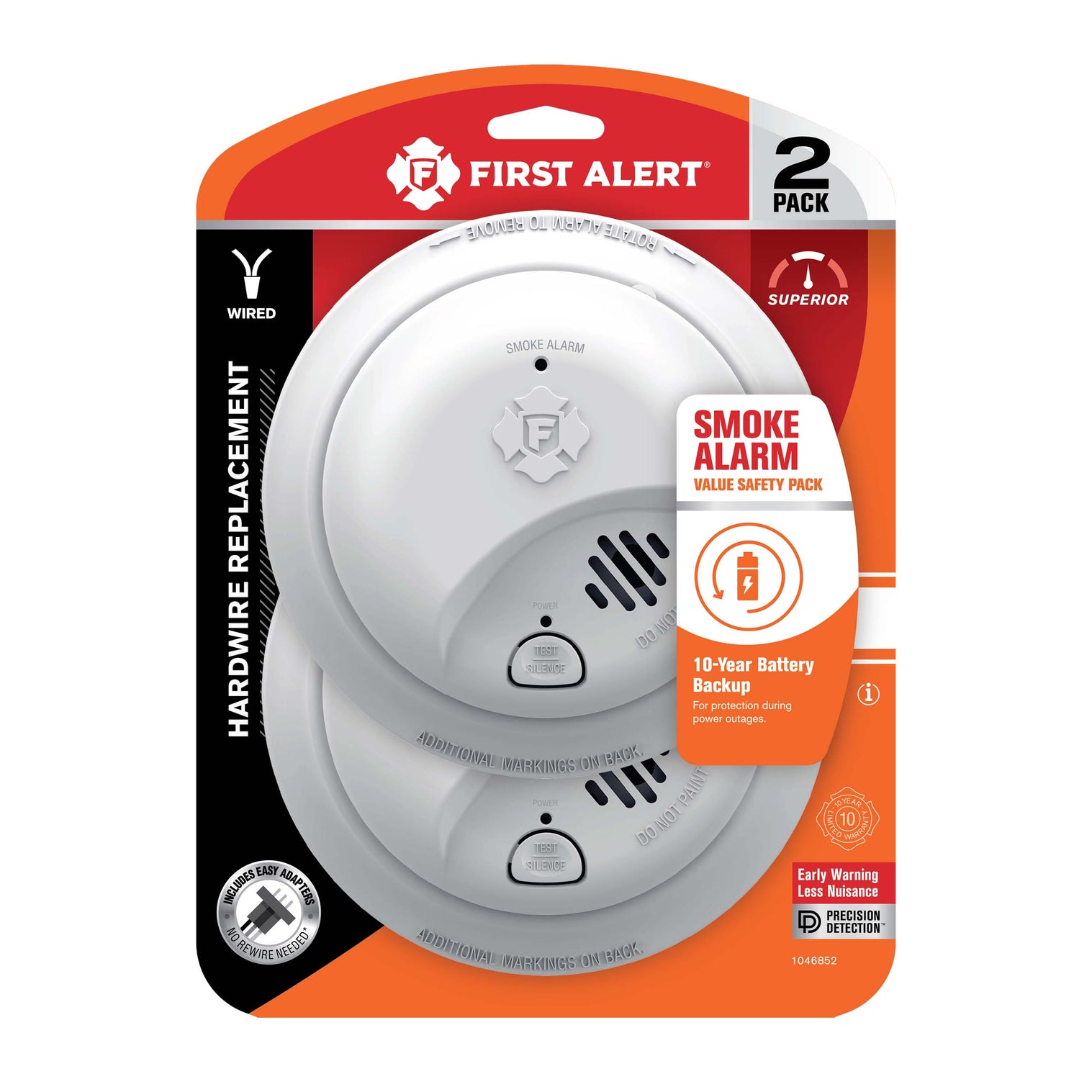 Interconnect Hardwire Smoke Alarm - 10-Year Battery Backup | SMI105-AC